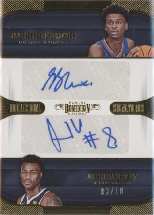 2018-19 Panini Dominion - Rookie Dual Signatures Gold #RD-SJ Shai ...