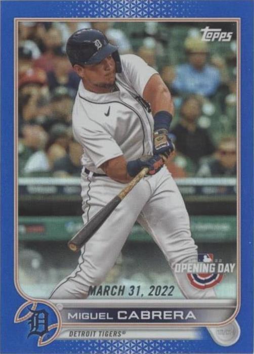 2022 Topps Opening Day - Miguel Cabrera #93 Opening Day Blue Foil for ...