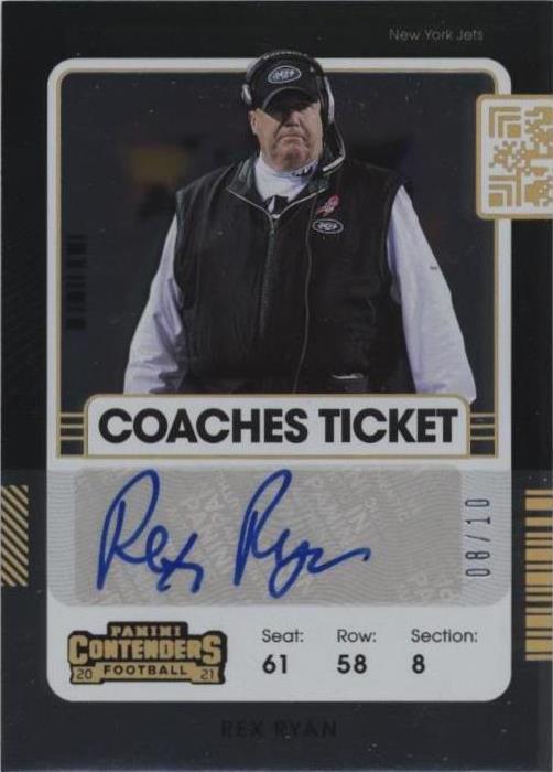 2021 Panini Contenders - Coaches Ticket Gold #304 Rex Ryan /10 (AU) for ...