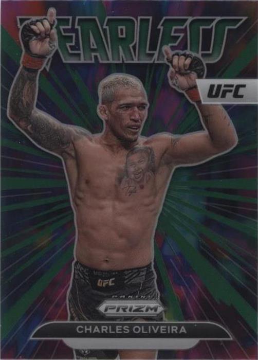 2023 Panini Prizm UFC - Fearless Green Prizm #17 Charles Oliveira for ...