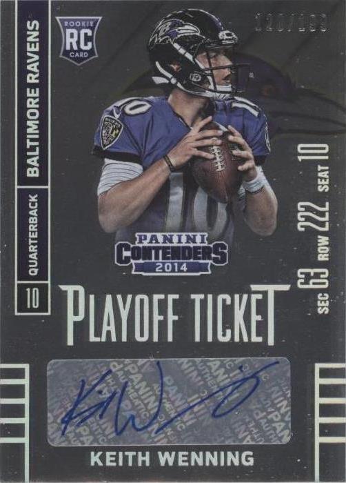 2014 Panini Contenders - Keith Wenning #147 Playoff Ticket Sec Row Seat ...