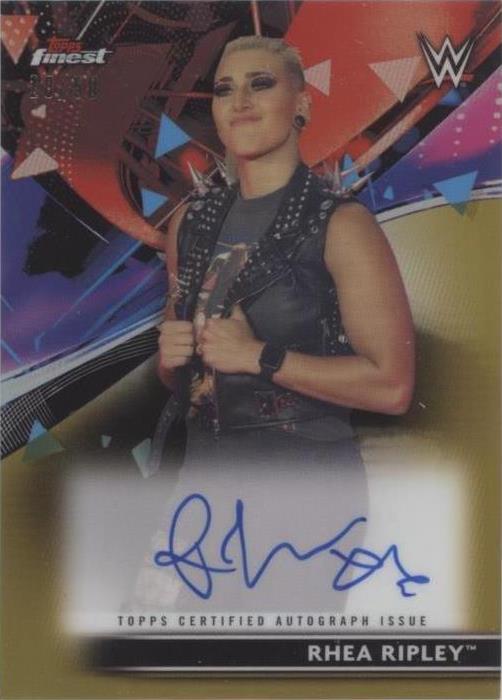 2021 Topps Finest WWE - Roster Autographs Gold Refractor #RA-RR Rhea ...