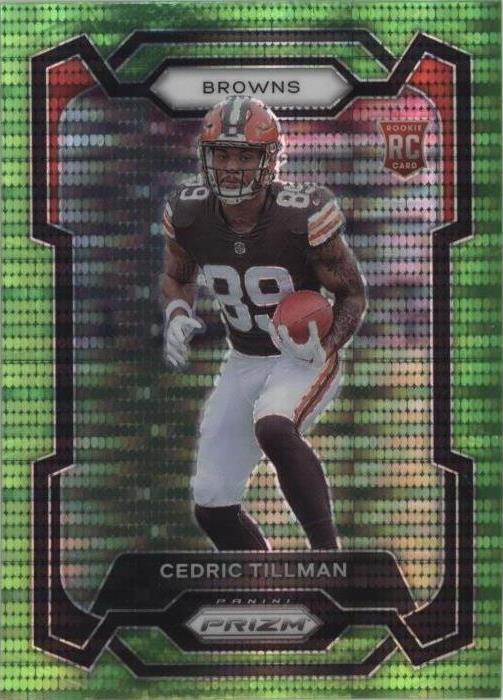 2023 Panini Prizm - Rookies Cedric Tillman #321 Neon Green Pulsar Prizm ...