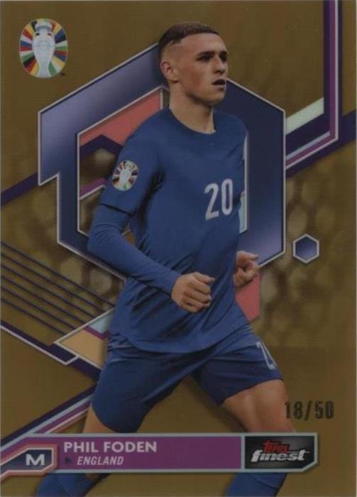 2023 Topps Finest Road to UEFA Euro 2024 - Phil Foden #26 Gold ...