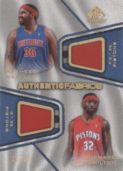 2007-08 SP Game Used - Authentic Fabrics Dual Patch #AFD-HW Richard Hamilton, Rasheed Wallace ...