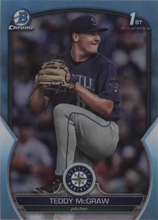2023 Bowman Draft - Chrome Sky Blue Refractor #BDC-73 Teddy McGraw (RC ...
