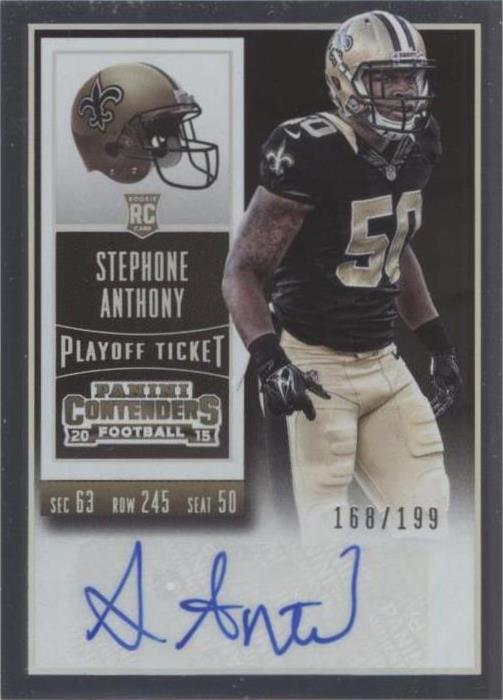 2015 Panini Contenders - Rookie Ticket Playoff Ticket #113 Stephone Anthony /199 (AU, RC) for ...