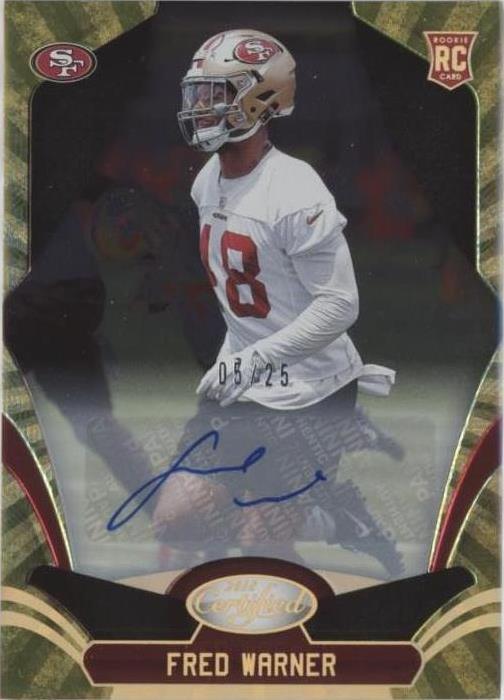 2018 Panini Certified - Rookies Auto Gold Etch #185 Fred Warner /25 (AU ...