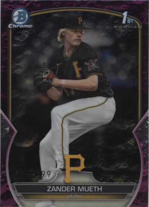 2023 Bowman Draft - Chrome Zander Mueth #BDC-131 Fuchsia Lunar ...