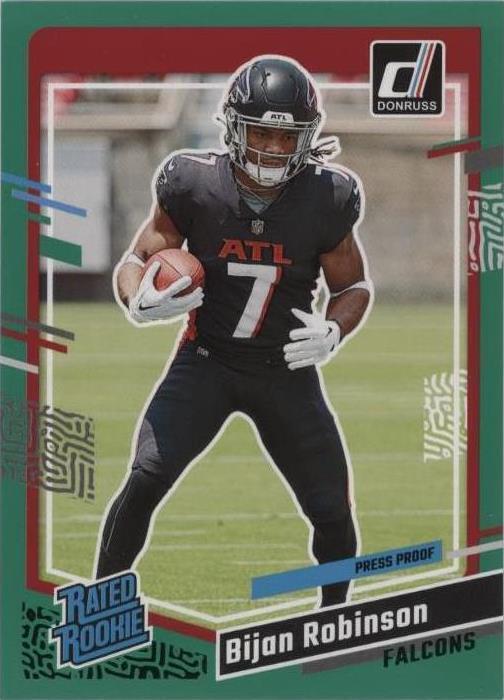 2023 Panini Donruss - Rated Rookie Bijan Robinson #305 Press Proof ...