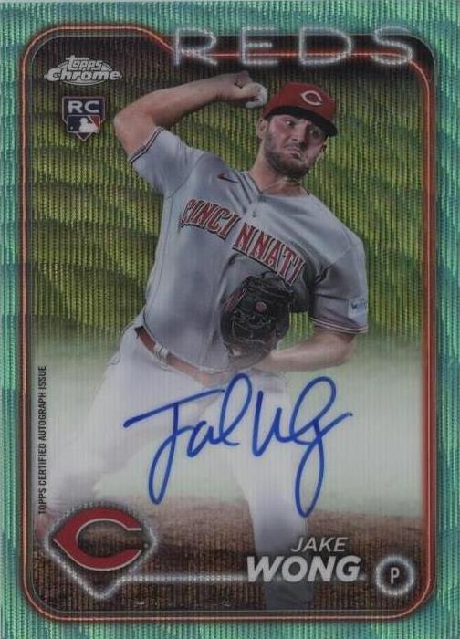 2024 Topps Chrome - Rookie Autographs Jake Wong #RA-JAW Aqua Wave ...