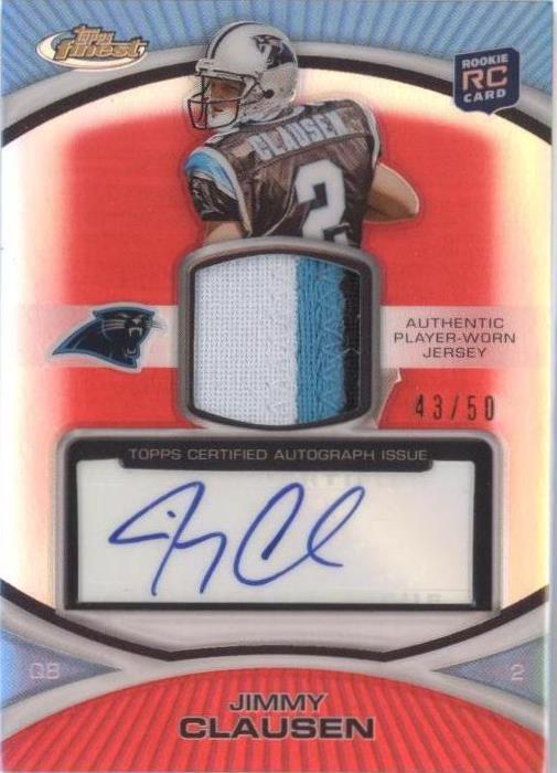 2010 Topps Finest - Jimmy Clausen #43 Rookie Patch Autographs Red ...