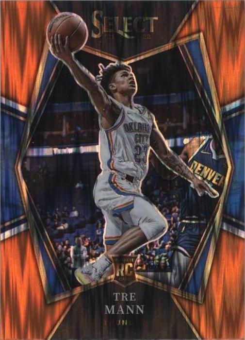 2021-22 Panini Select - Premier Level Tre Mann #141 Orange Flash Prizm ...