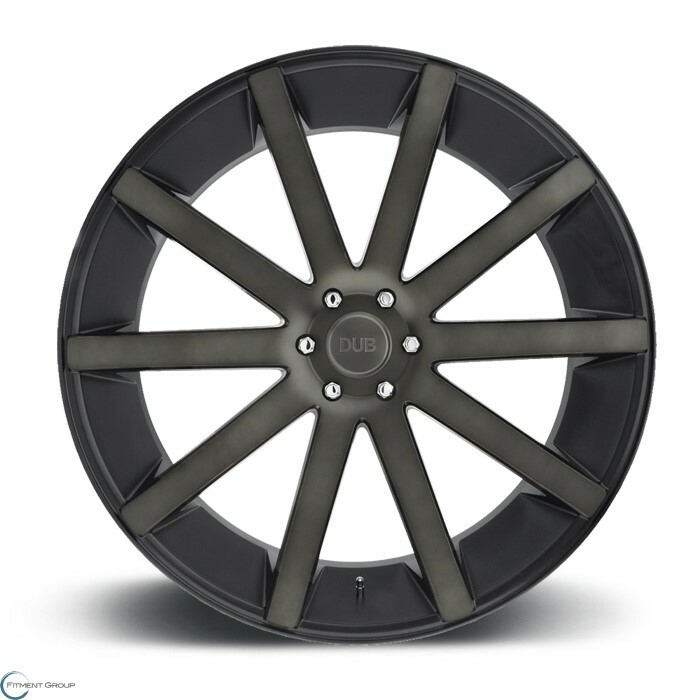 DUB 1-Piece Shot Calla - S121 9.5x22 Matte Black-Black Machined Rim for ...