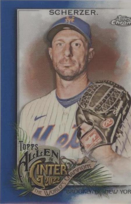 2022 Topps Allen & Ginter Chrome - Max Scherzer #132 Blue Refractor ...