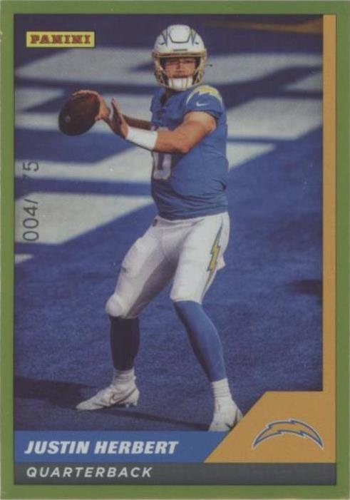 2021 Panini NFL Sticker & Card Collection - Yellow #34 Justin Herbert ...