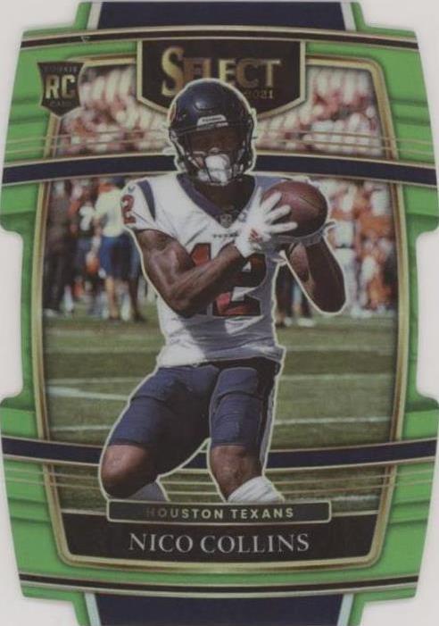 2021 Panini Select - Concourse Nico Collins #69 Neon Green Prizm Die ...