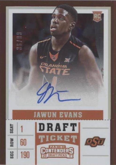 2017-18 Panini Contenders Draft Picks - College Jawun Evans #81 Draft ...