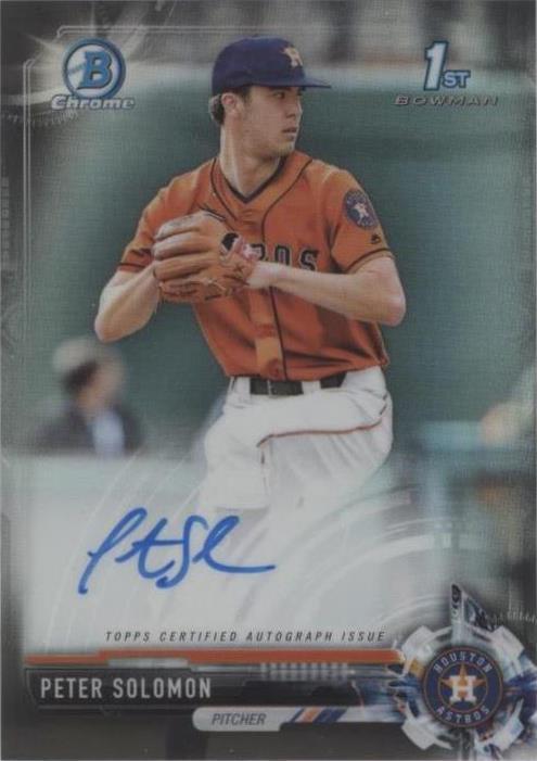 2017 Bowman Draft - Chrome Draft Pick Autographs Peter Solomon #CDA-PSO Black Refractor /75 (AU ...