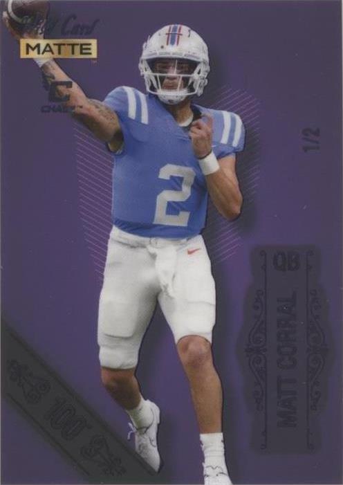 2022 Wild Card MATTE - Chase Purple 100 Stripe #MB-83 Matt Corral /2 ...