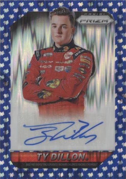 2016 Panini Prizm NASCAR - Driver Signatures Ty Dillon #TD Blue Flag ...