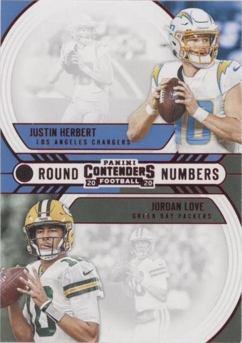 2020 Panini Contenders - Round Numbers Justin Herbert, Jordan Love #RN ...