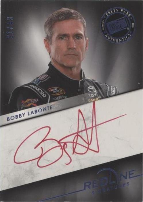 2013 Press Pass Redline - Signatures Blue #RS-BL Bobby Labonte /43 (AU ...