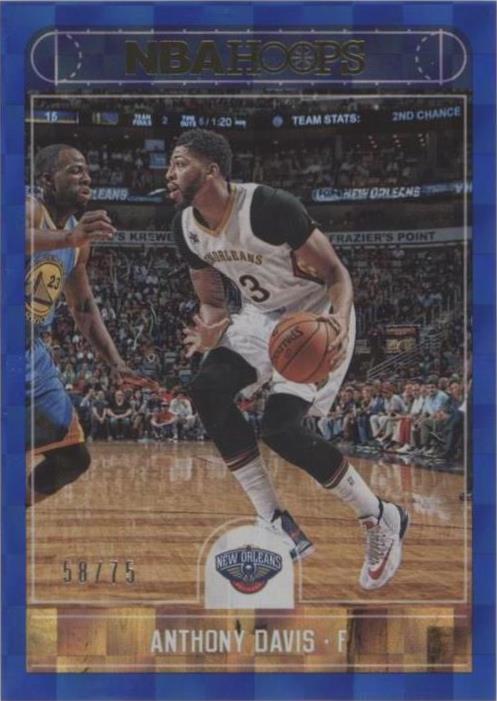 2017-18 Panini NBA Hoops - Blue Checkerboard #158 Anthony Davis /75 for ...