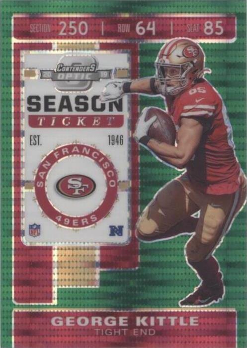 2019 Panini Contenders Optic - Season Ticket George Kittle #80 Green ...