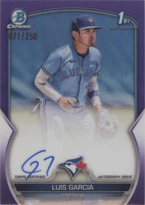 2023 Bowman - Chrome Prospect Autographs Purple Refractor #CPA-LG Luis ...