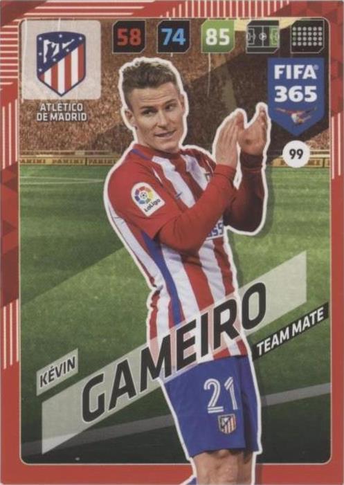 2017-18 Panini Adrenalyn XL Fifa 365 - Team Mate #99 Kevin Gameiro for ...
