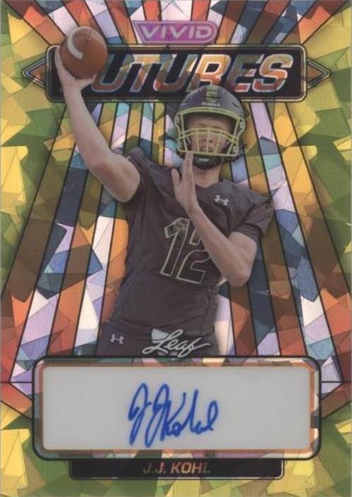 2024 Leaf Vivid - Vivid Futures J.J. Kohl #VF-JJK Yellow Crystals /10 ...