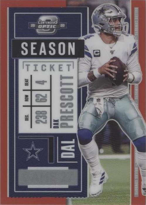 2020 Panini Contenders Optic - Season Ticket Dak Prescott #16 Red /125 ...