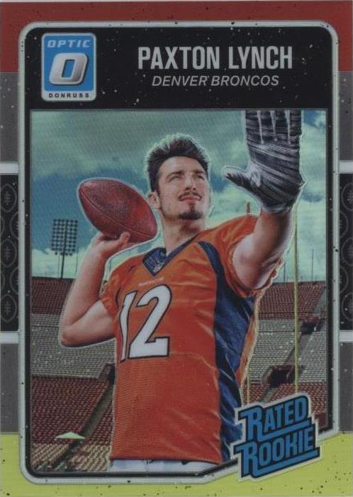 2016 Donruss Optic - Rated Rookie Red and Yellow #190 Paxton Lynch (RC ...