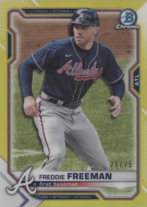 2021 Bowman Chrome - Yellow Refractor #83 Freddie Freeman /75 for sale ...
