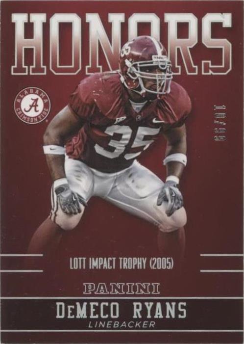 2015 Panini Alabama Crimson Tide - Honors Silver #DR-AL DeMeco Ryans ...