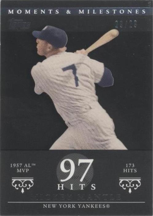 2007 Topps Moments & Milestones - Black 1957 AL MVP - 173 Hits #75-97 ...