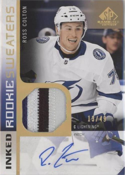 2021-22 Upper Deck SP Game Used - Rookie Sweaters Inked Patches #RS-RC Ross Colton /49 (AU, MEM ...