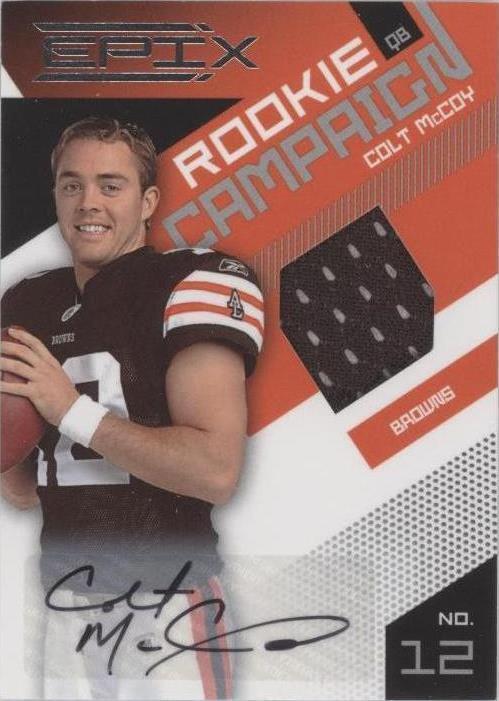 2010 Panini Epix - Rookie Campaign Materials Colt McCoy #7 Signatures ...