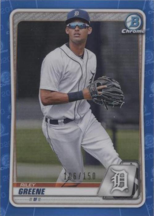 2020 Bowman Draft - Chrome Riley Greene #BD-180 Blue Refractor /150 (RC ...