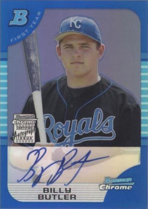 2005 Bowman Chrome - First Year Autograph Billy Butler #353 Blue ...