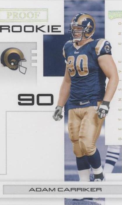 2007 Playoff NFL Playoffs - Silver Proof #139 Adam Carriker /50 (RC ...