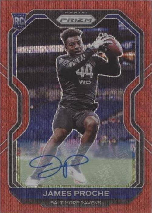 2020 Panini Prizm - Rookie James Proche #382 Red Wave Prizm Autographs ...