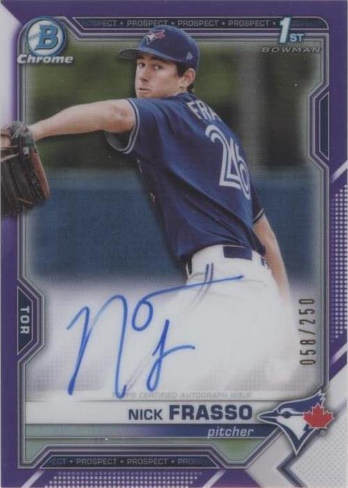 2021 Bowman Chrome - Prospect Autographs Nick Frasso #CPA-NF Purple ...
