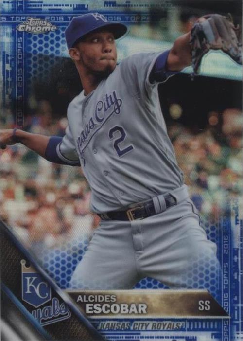 2016 Topps Chrome - Blue Refractor #117 Alcides Escobar /150 for sale ...