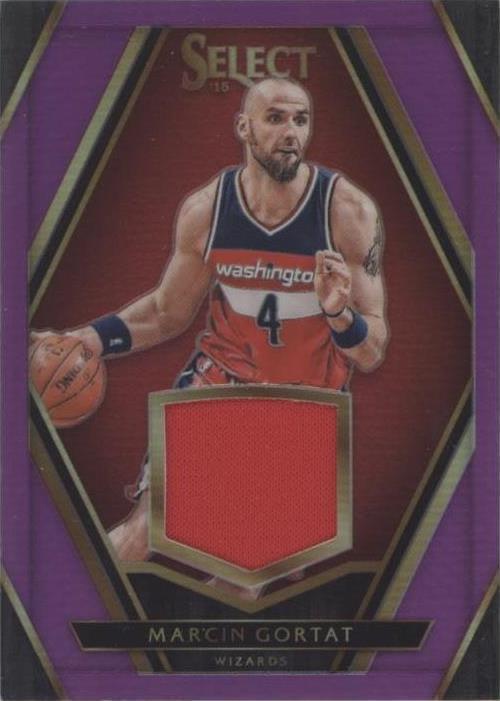 2015-16 Panini Select - Swatches Marcin Gortat #9 Purple Prizm /75 (MEM ...