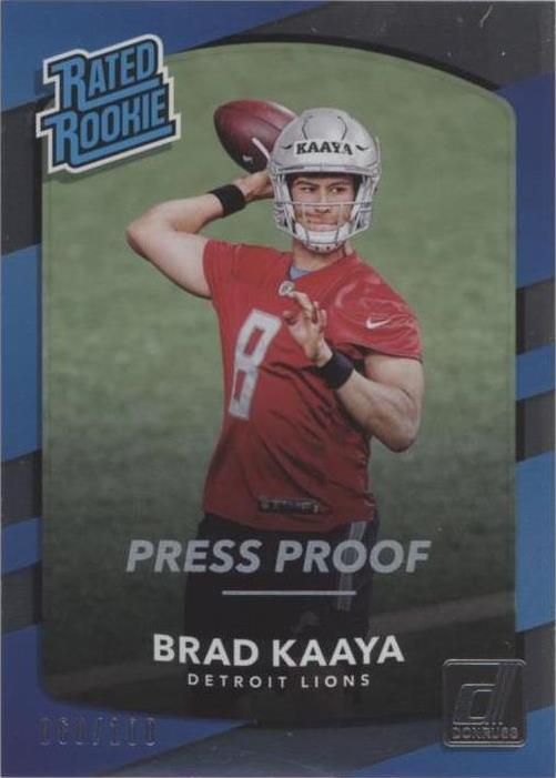 2017 Panini Donruss - Rated Rookie Press Proof Silver #323 Brad Kaaya ...