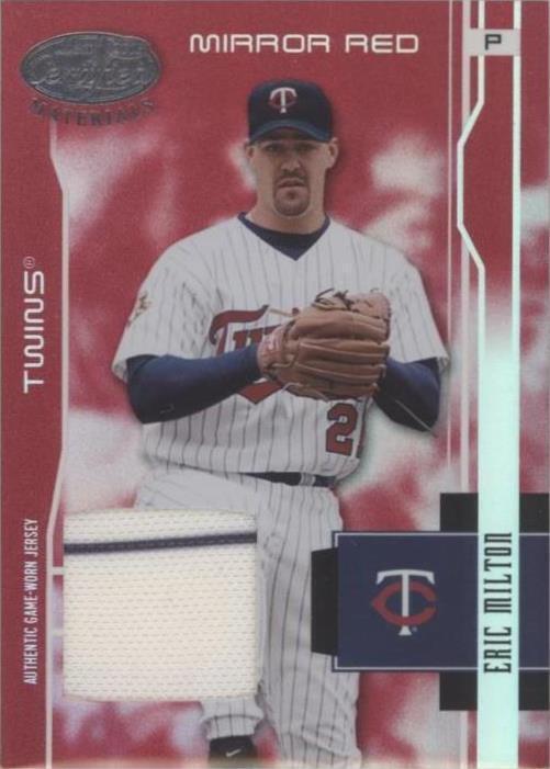 2003 Leaf Certified Materials - Eric Milton #105 Mirror Red Materials ...