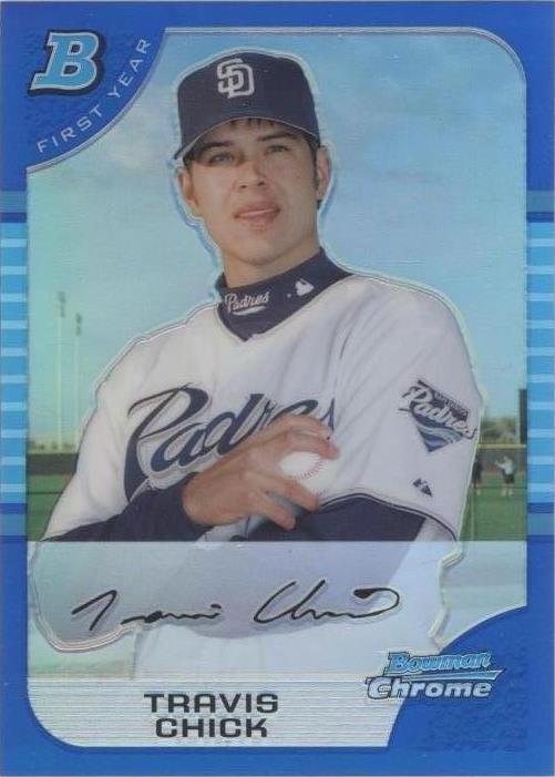 2005 Bowman Chrome - First Year Blue Refractor #273 Travis Chick /150 ...