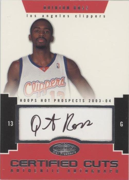 2003-04 Hoops Hot Prospects - Certified Cuts Quinton Ross #82 /600 (AU ...